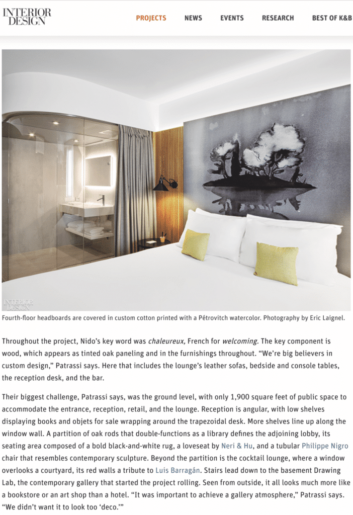 Nido’s on Interior Design Magazine - NIDO Architecture